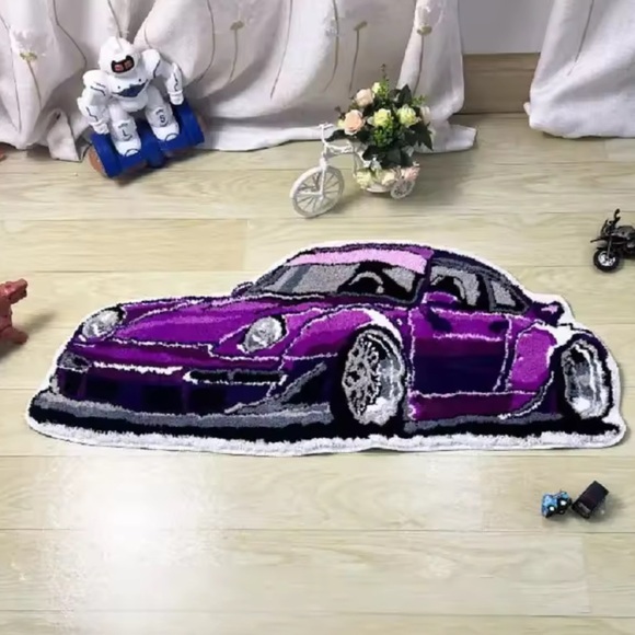 Other | Purple Sports Car Shaped Rug | Poshmark